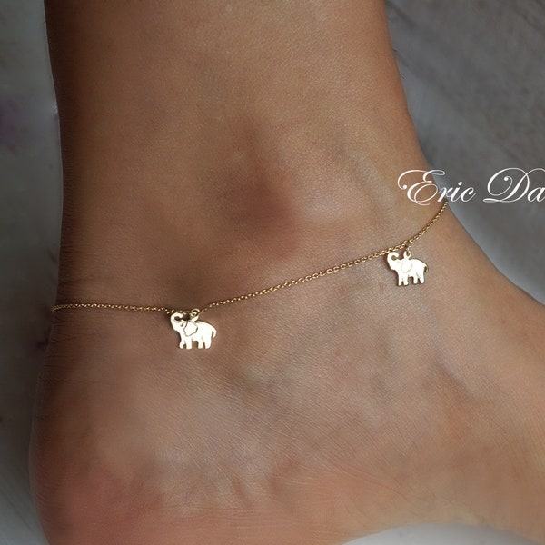Elephant Anklet - Etsy