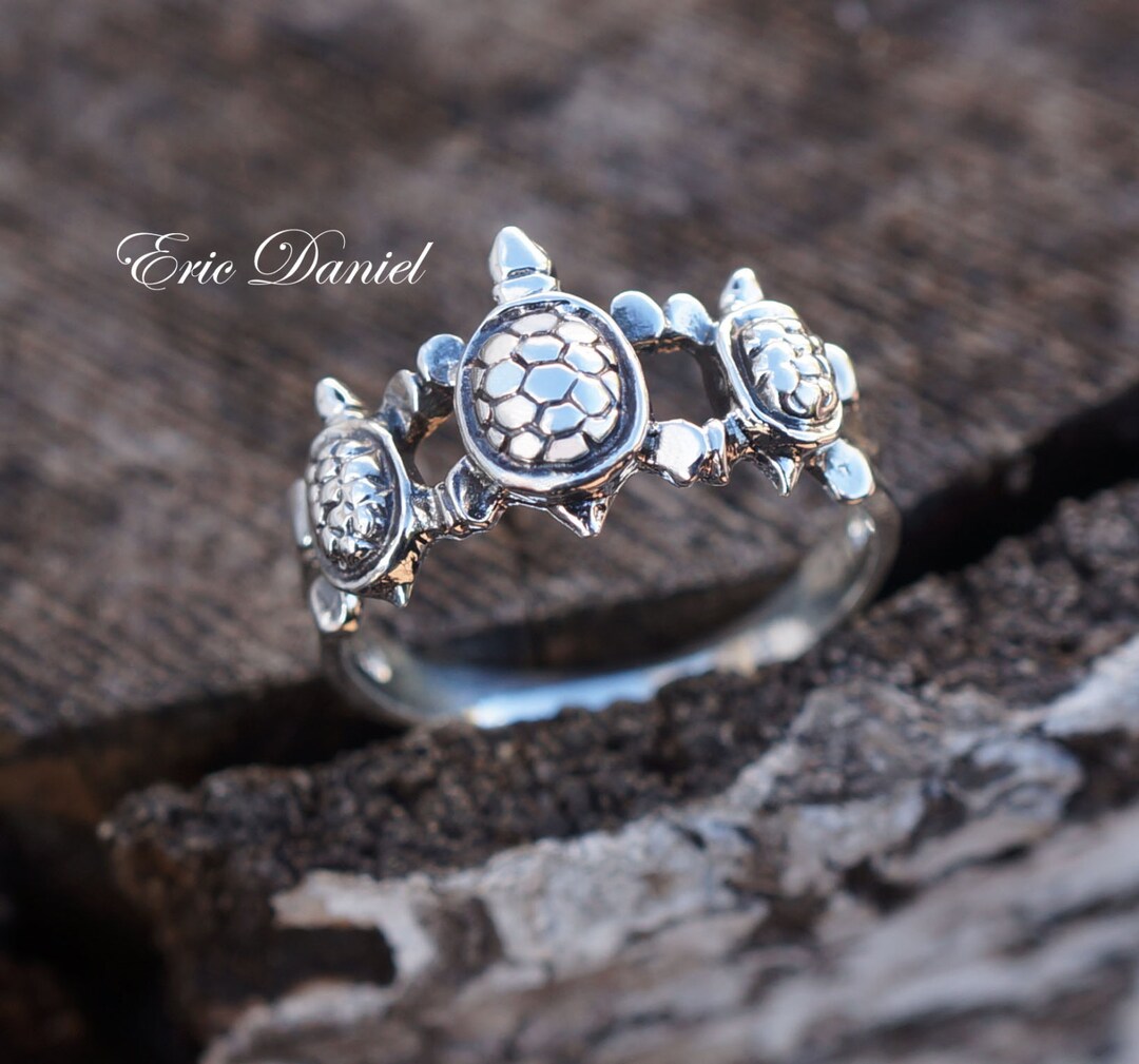 10k 14k or 18k Solid Gold Turtle Ring in White Yellow or - Etsy