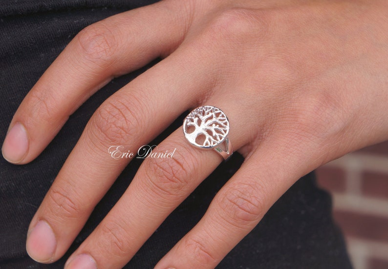Solid Gold 10k, 14k, 18k Tree of Life Ring in White, Yellow or Rose ...