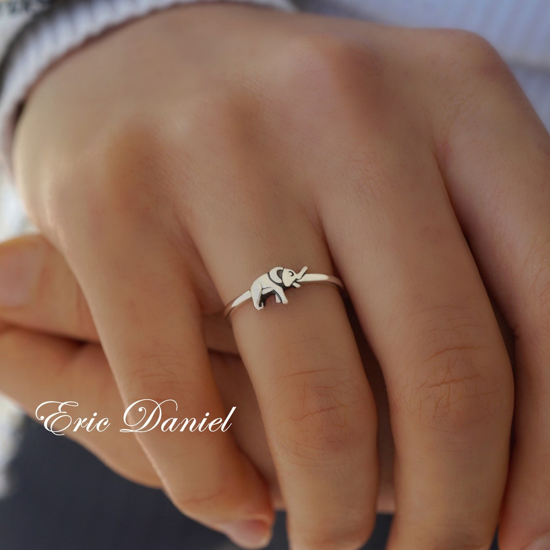 Baby Elephant Ring, Baby Animal Ring, Good Luck Ring, Stacking Ring ...