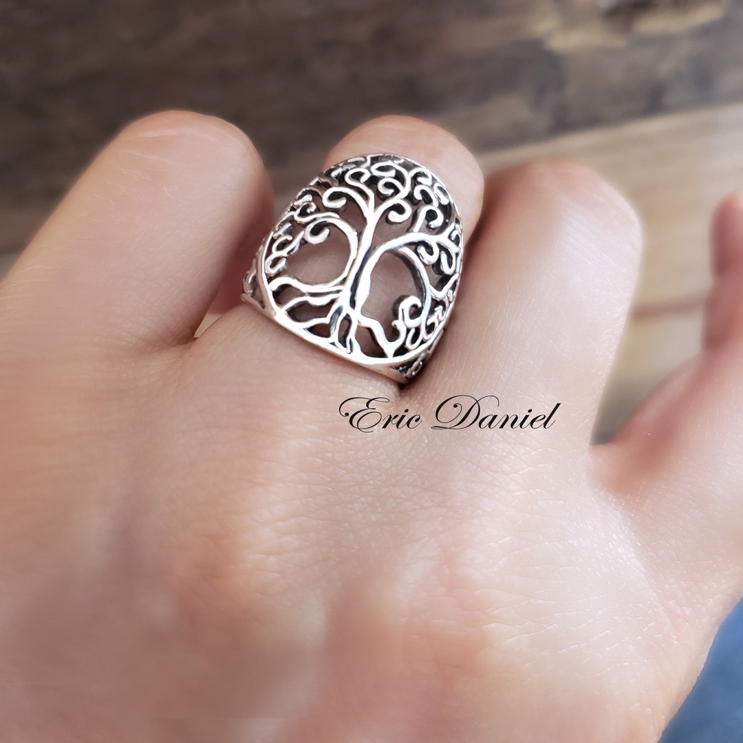 Sterling Silver Family Tree Ring: Roots & Branches Design - Etsy