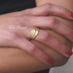 Unisex Angel Wing Ring Sterling Silver, Bird Wing Ring, Protective ...