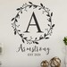 Family Name Wreath Stencil With Large Initial Established Date - Etsy