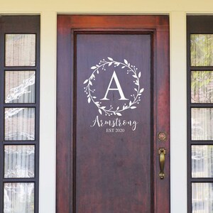 Family Name Wreath Stencil With Large Initial Established Date - Etsy
