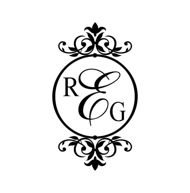 Elegant Wedding Circle Monogram Stencil for DIY Signs | Etsy