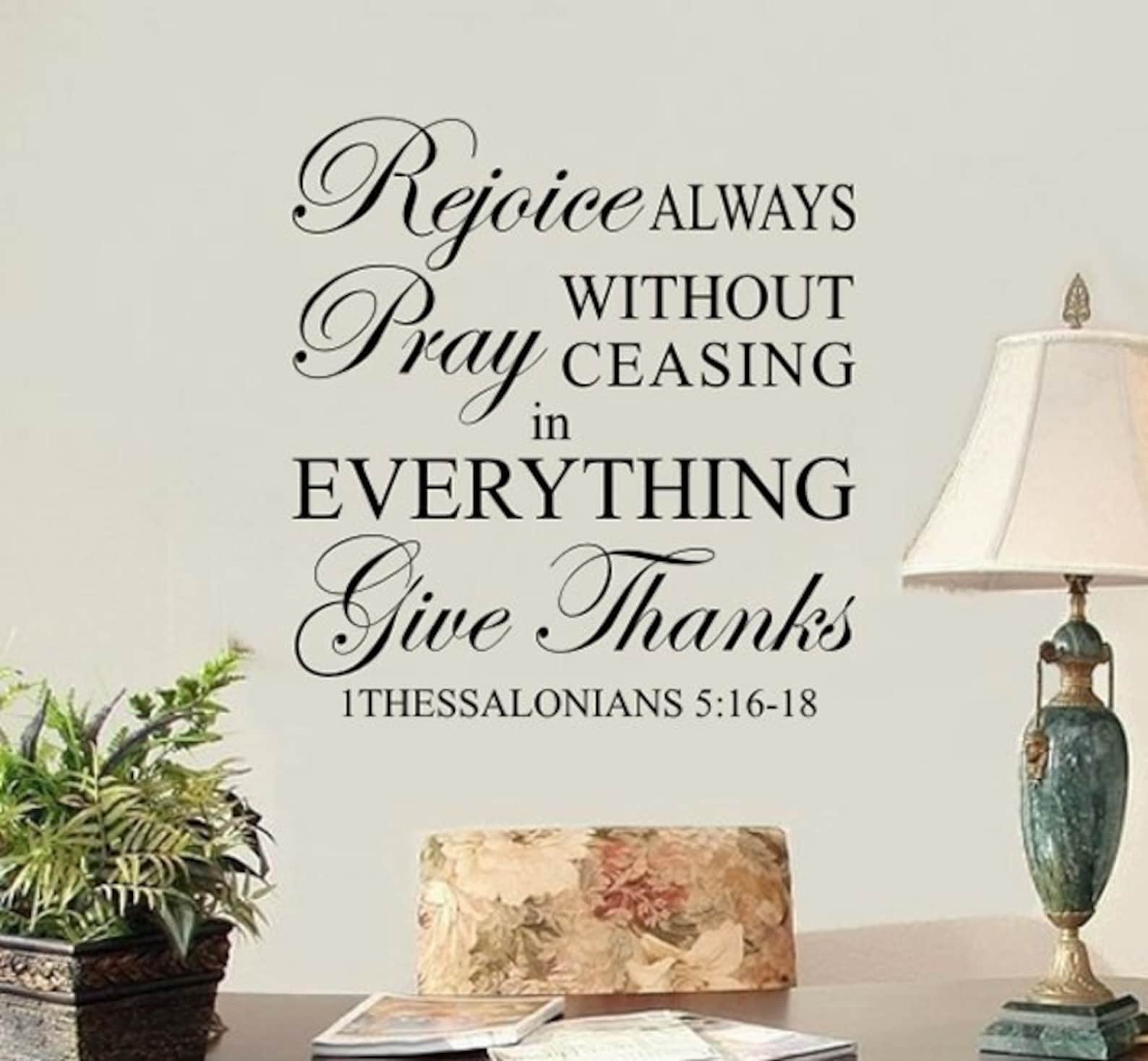 Rejoice Always Pray Without Ceasing Wall DECAL for Walls Doors - Etsy