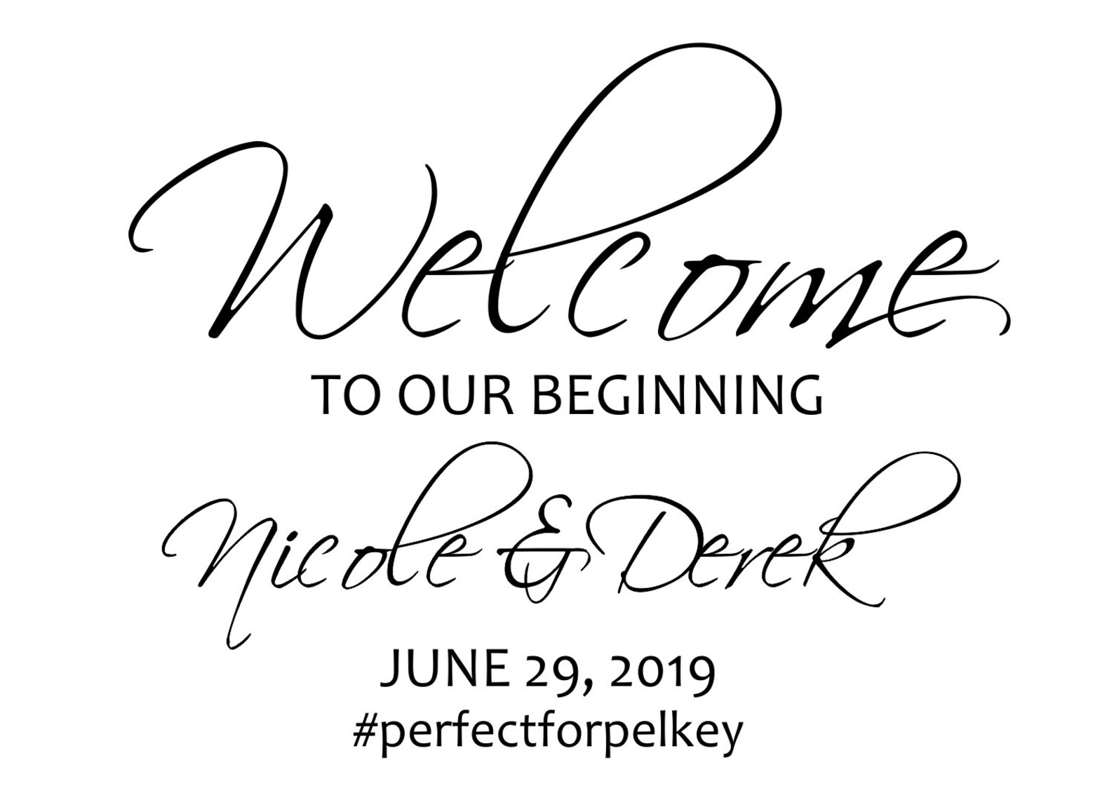 Welcome to Our Beginning Wedding Sign Stencil Names and Date - Etsy