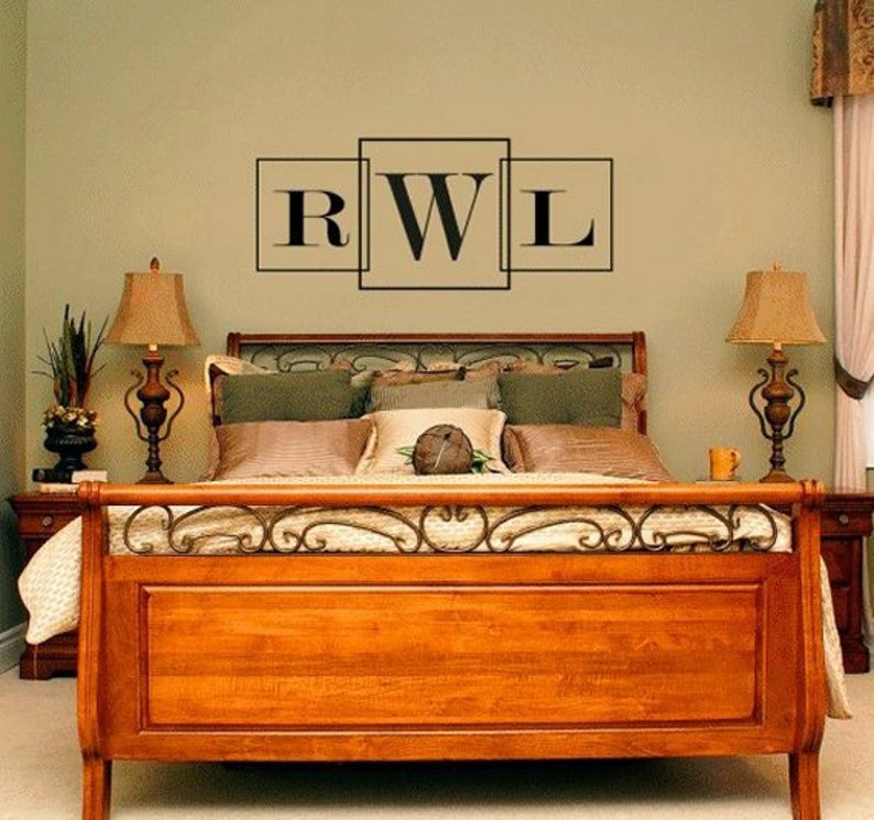 Contemporary Monogram Wall Lettering STENCIL 3 Three Letters | Etsy