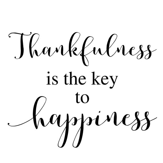 Thankfulness is the Key to Happiness STENCIL Script Cursive - Etsy