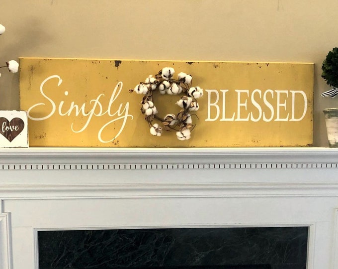 Simply Blessed STENCIL for Walls, Fabric, Wood, Signs, Metal, Glass ...