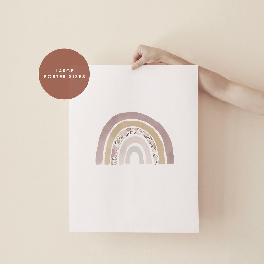 Floral Rainbow Nursery Poster Woodland Prints Personalised - Etsy