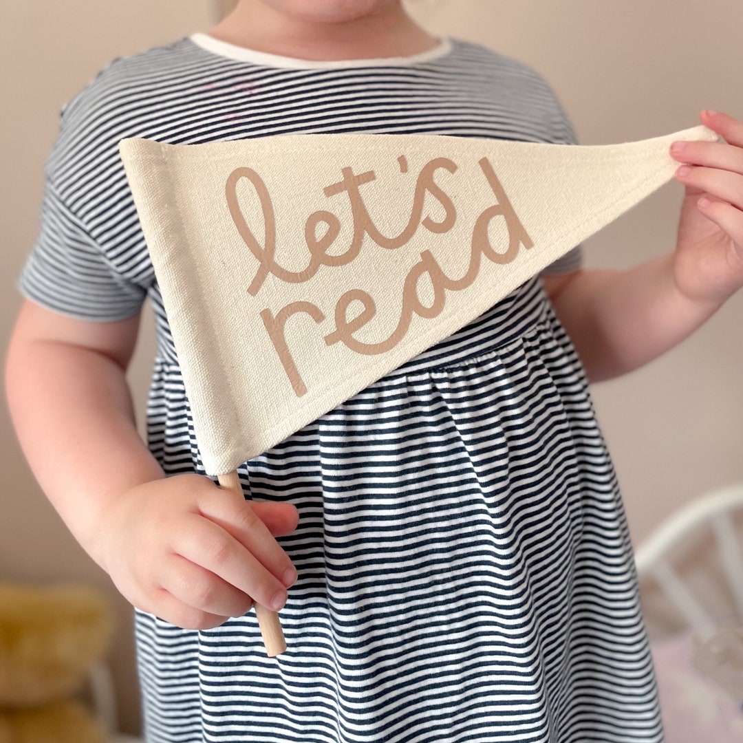 Let’s Read Pennant Flag, More Lettering Colours Available - Etsy