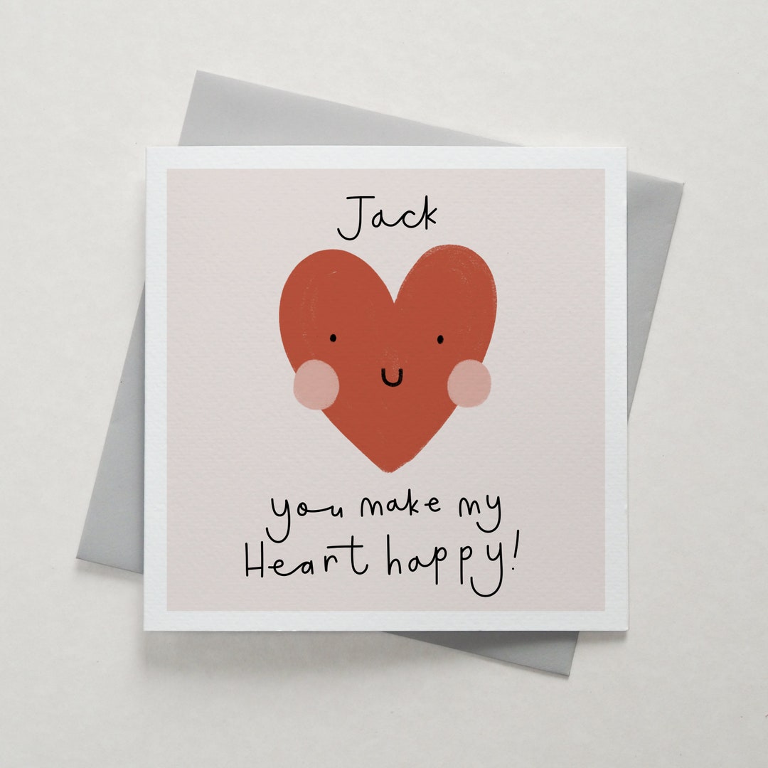 You Make My Heart Happy Card Can Be Personalised - Etsy