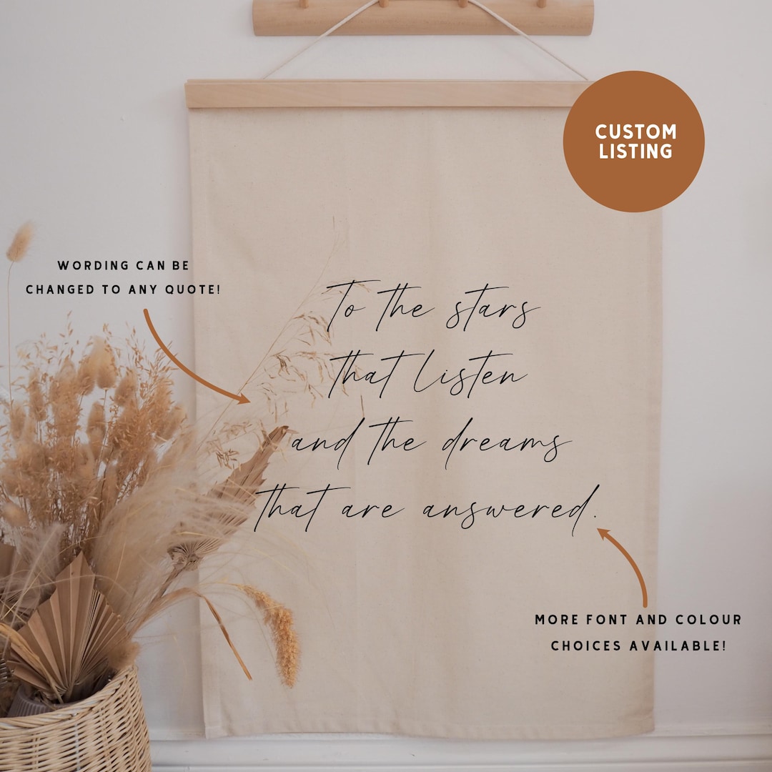 Custom Quote Wall Hanging - Choose Your Own Wording 50x70cm More Fonts ...