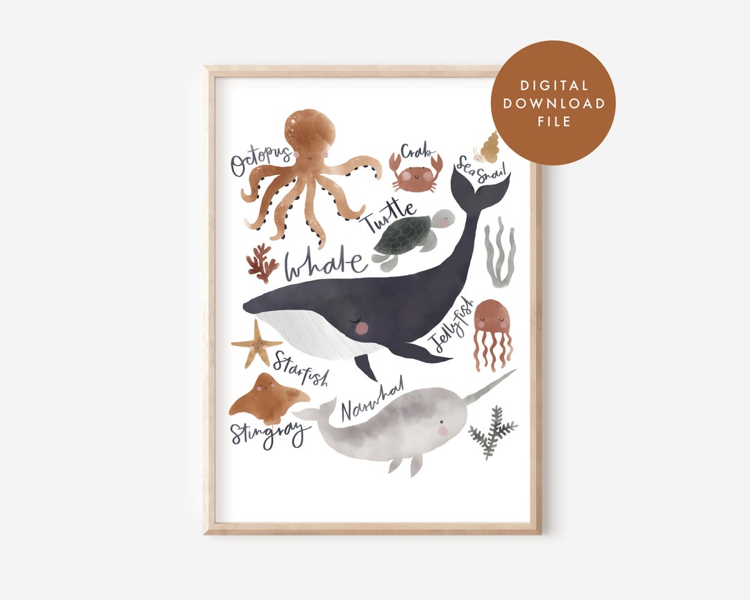 Under the Sea Art Rust Colourway JPG, Digital Download Only, Printable ...