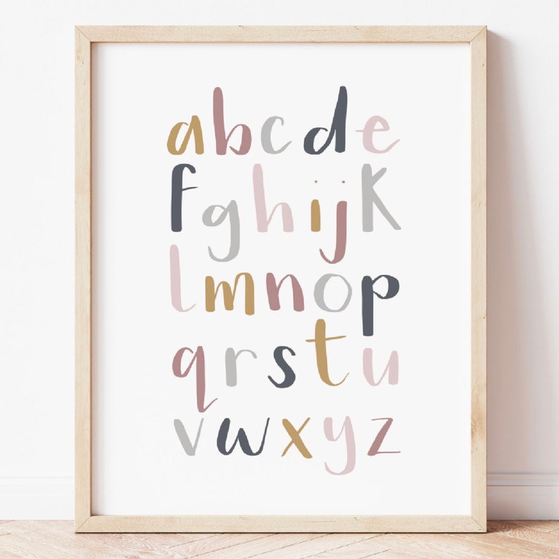 Alphabet ABC Print Choose Your Own Colours Unframed Print - Etsy