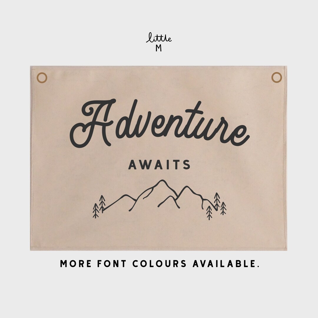 Adventure Awaits Banner 70x50cm More Lettering Colours Available - Etsy