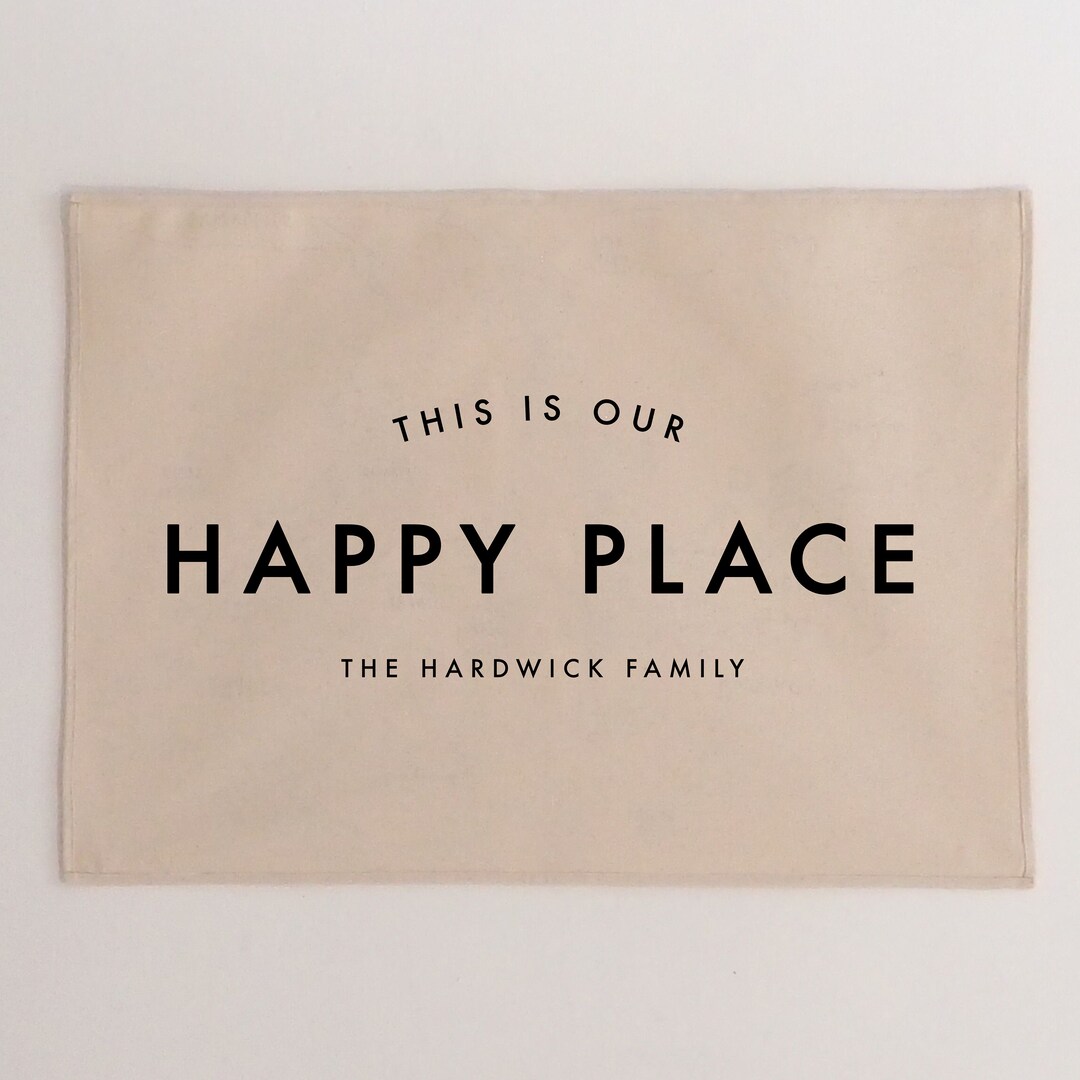 This is Our Happy Place Wall Hanging, Can Be Personalised - 70x50cm ...