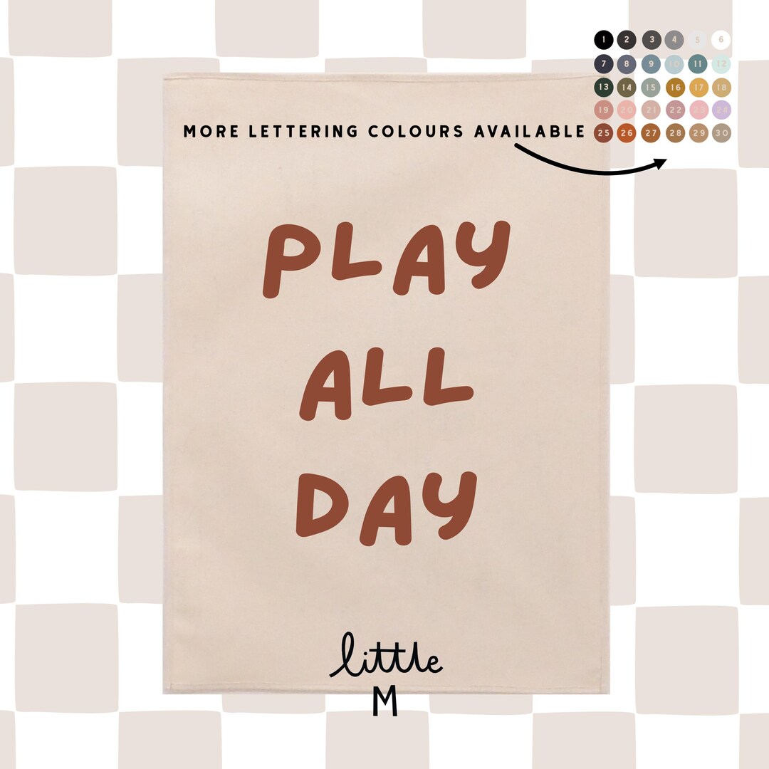Play All Day Banner Fun Font 70x50cm More Lettering Colours Available ...