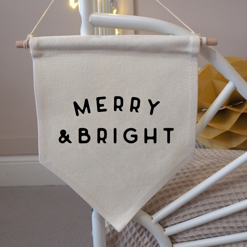 Merry and Bright Banner - Etsy