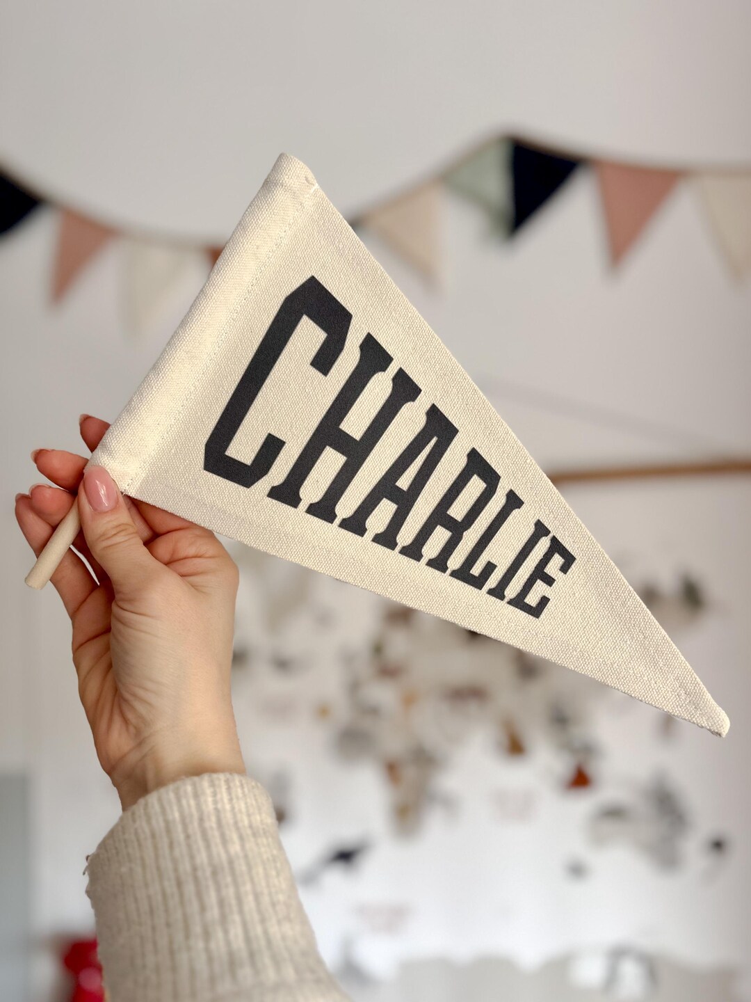 Name Pennant Flag, More Fonts and Lettering Colours Available - Etsy