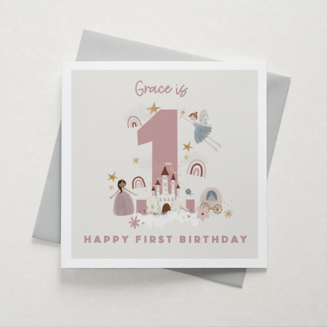 Princess Number Birthday Card - Can Be Personalised - Etsy