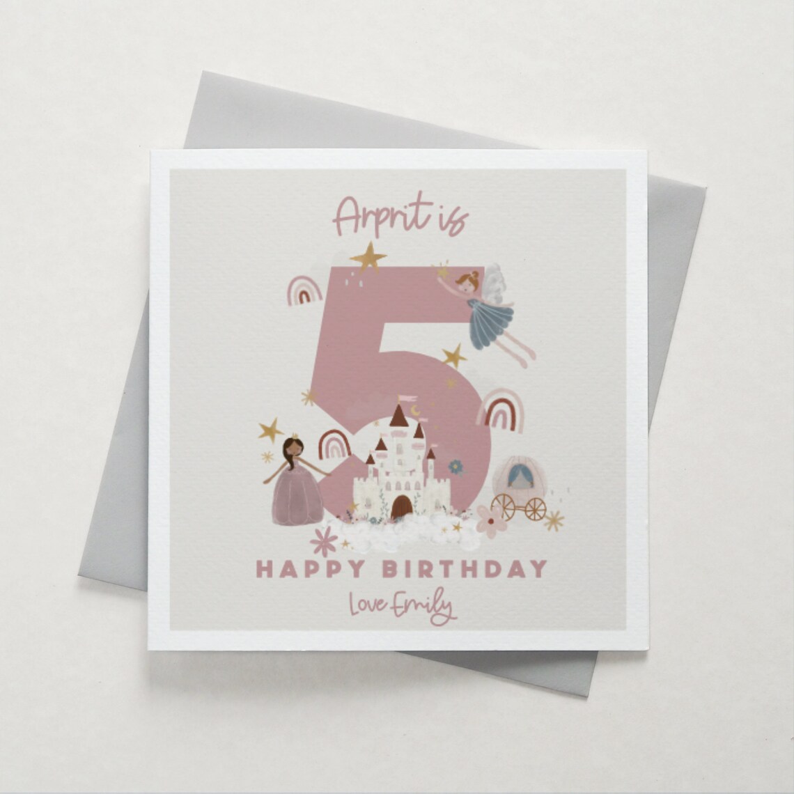 Princess Number Birthday Card Can Be Personalised - Etsy