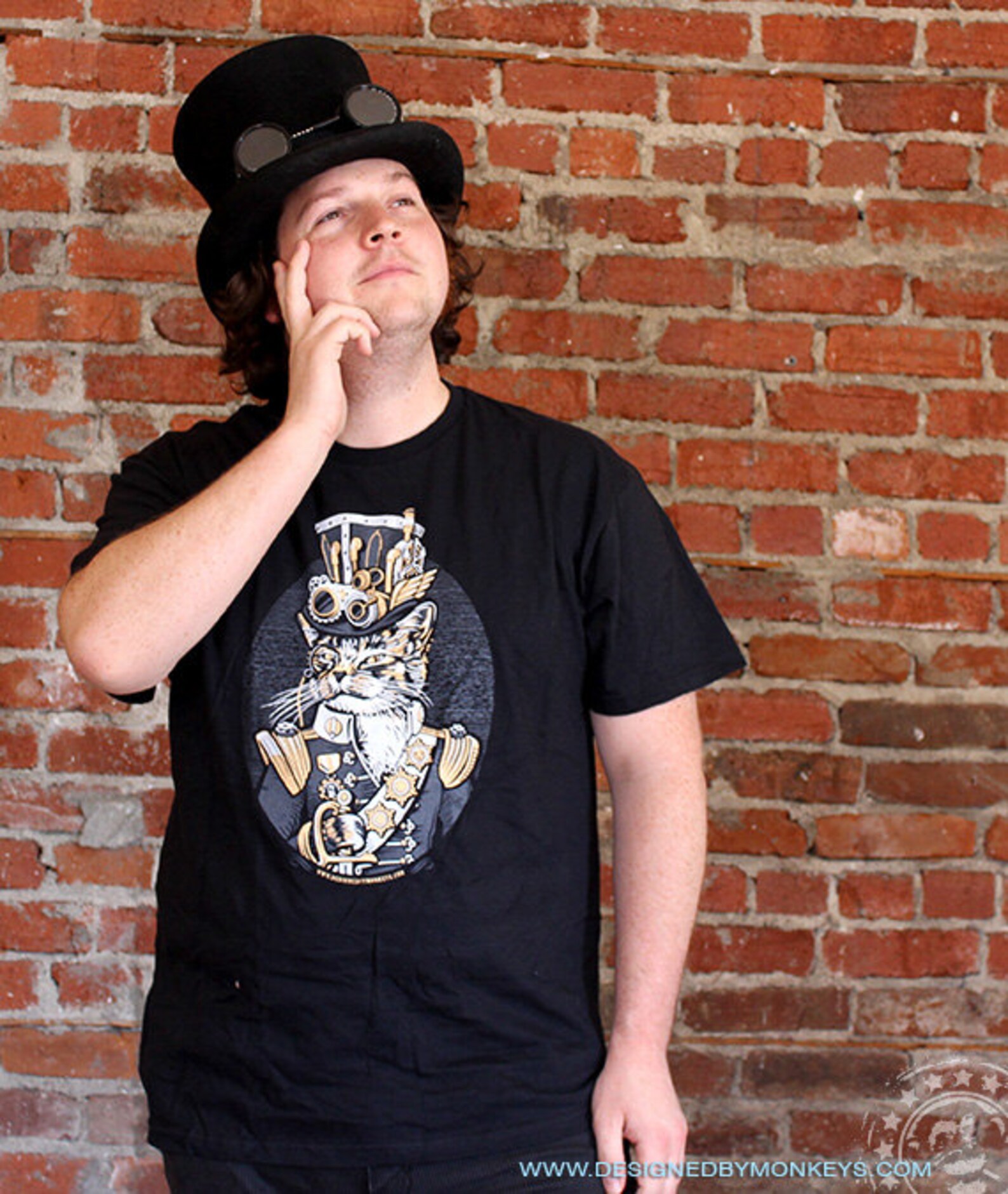 Steampunk Cat "the Commodore Owen P. Ticklewhiskers" Unisex T-shirt in ...