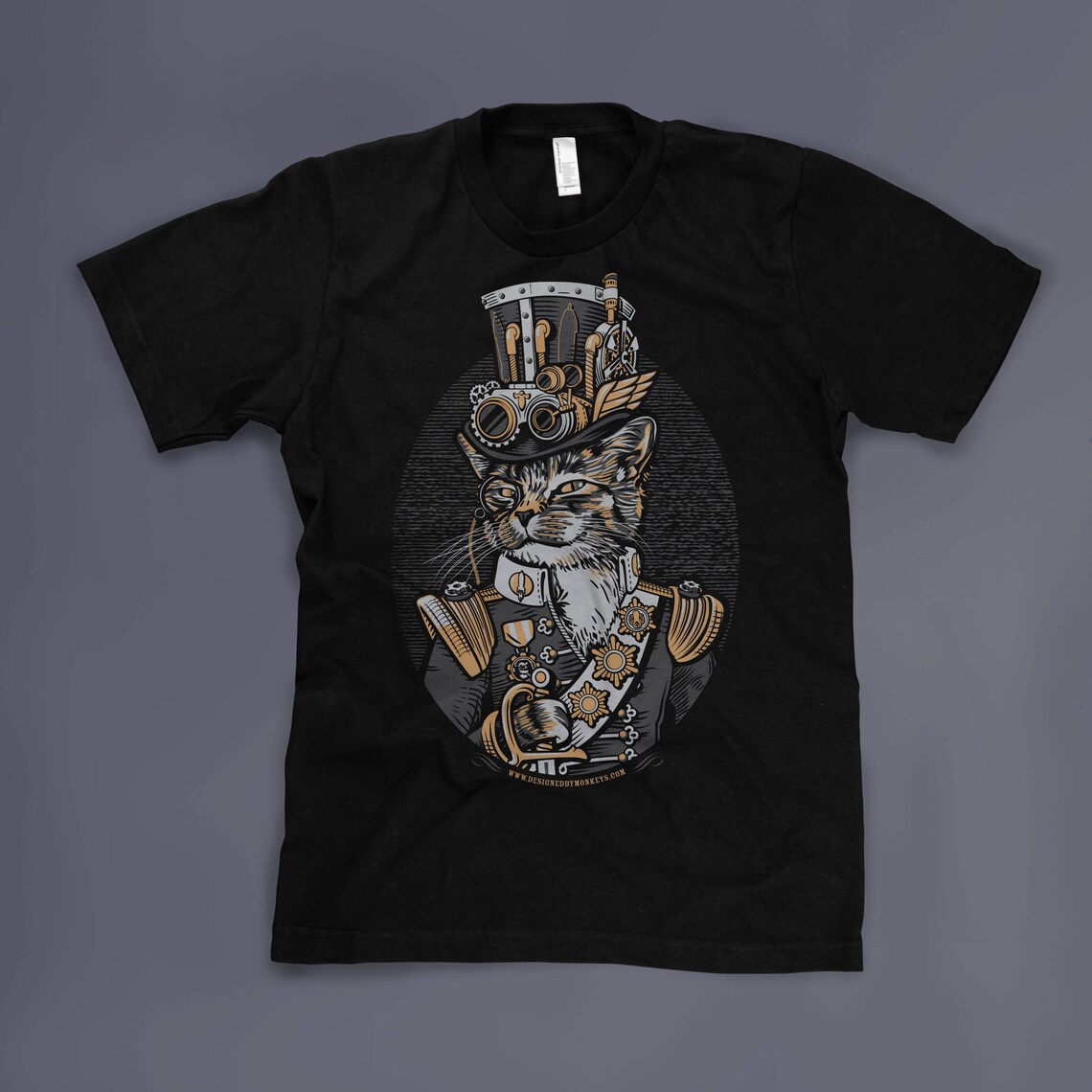 Steampunk Cat "the Commodore Owen P. Ticklewhiskers" Unisex T-shirt in ...