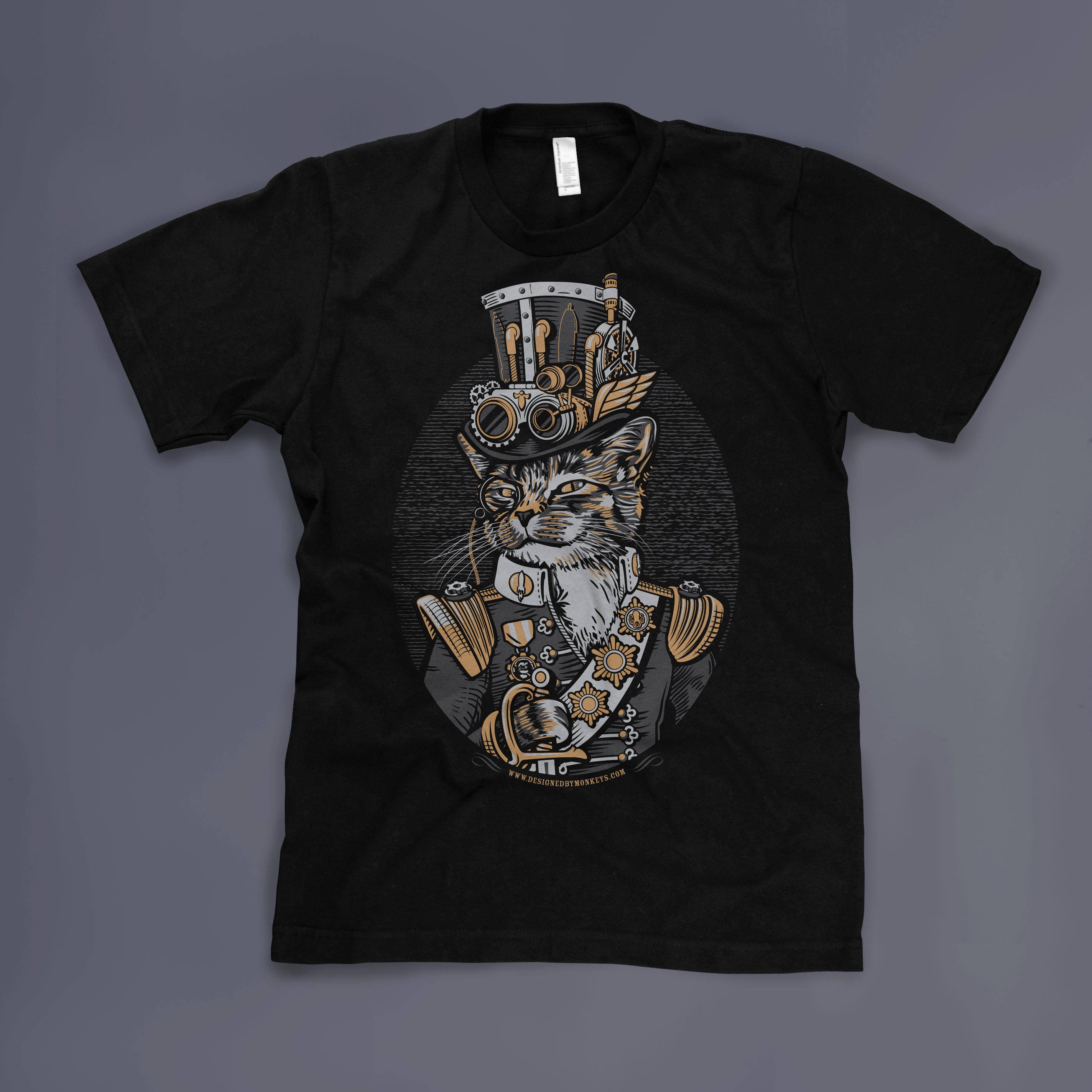 Steampunk Cat "the Commodore Owen P. Ticklewhiskers" Unisex T-shirt in ...