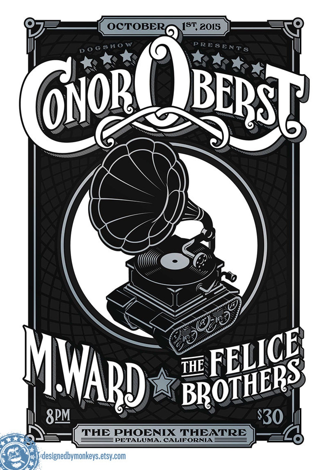 Conor Oberst Poster Phoenix Theatre Petaluma California | Etsy