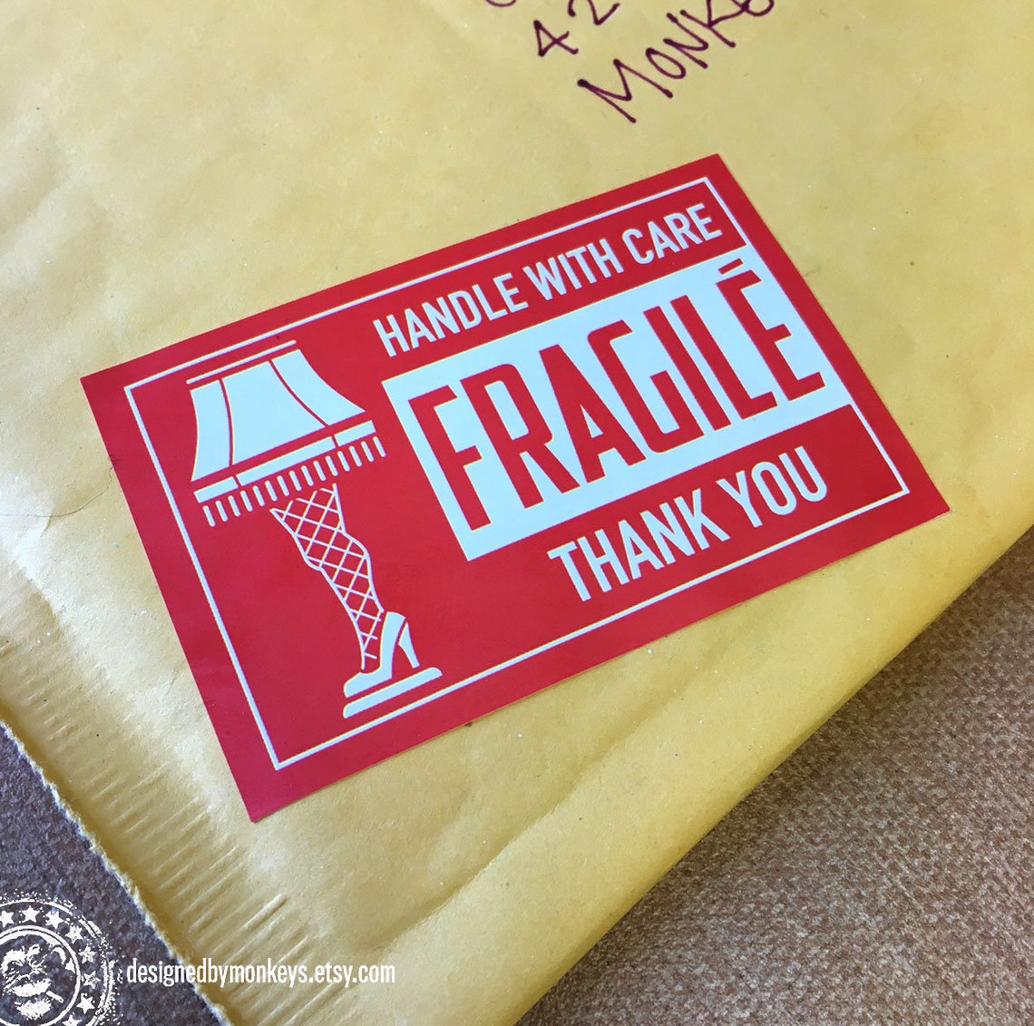 FRAGILE Mailing Labels A Christmas Story Leg Lamp Etsy - Etsy