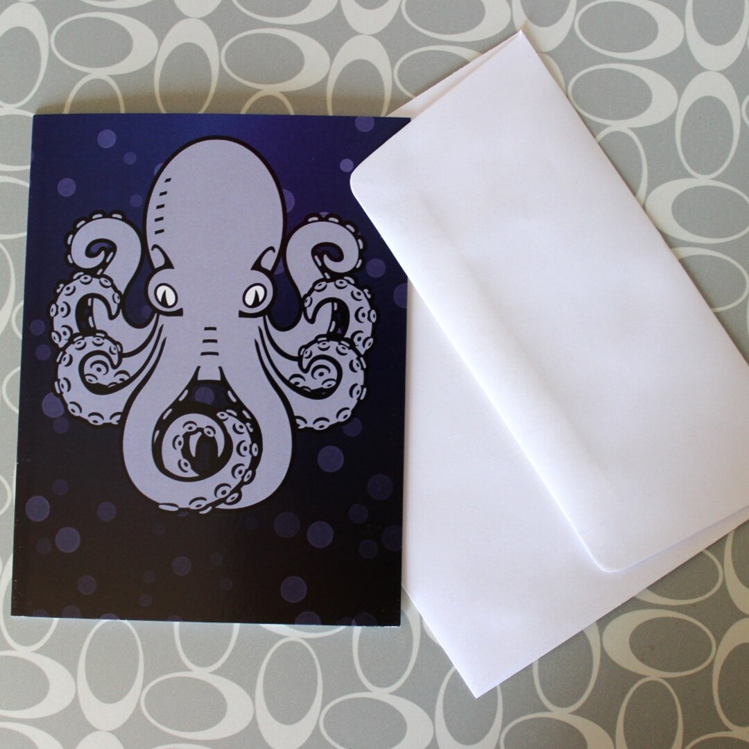 Octopus Greeting Card Blank - Etsy