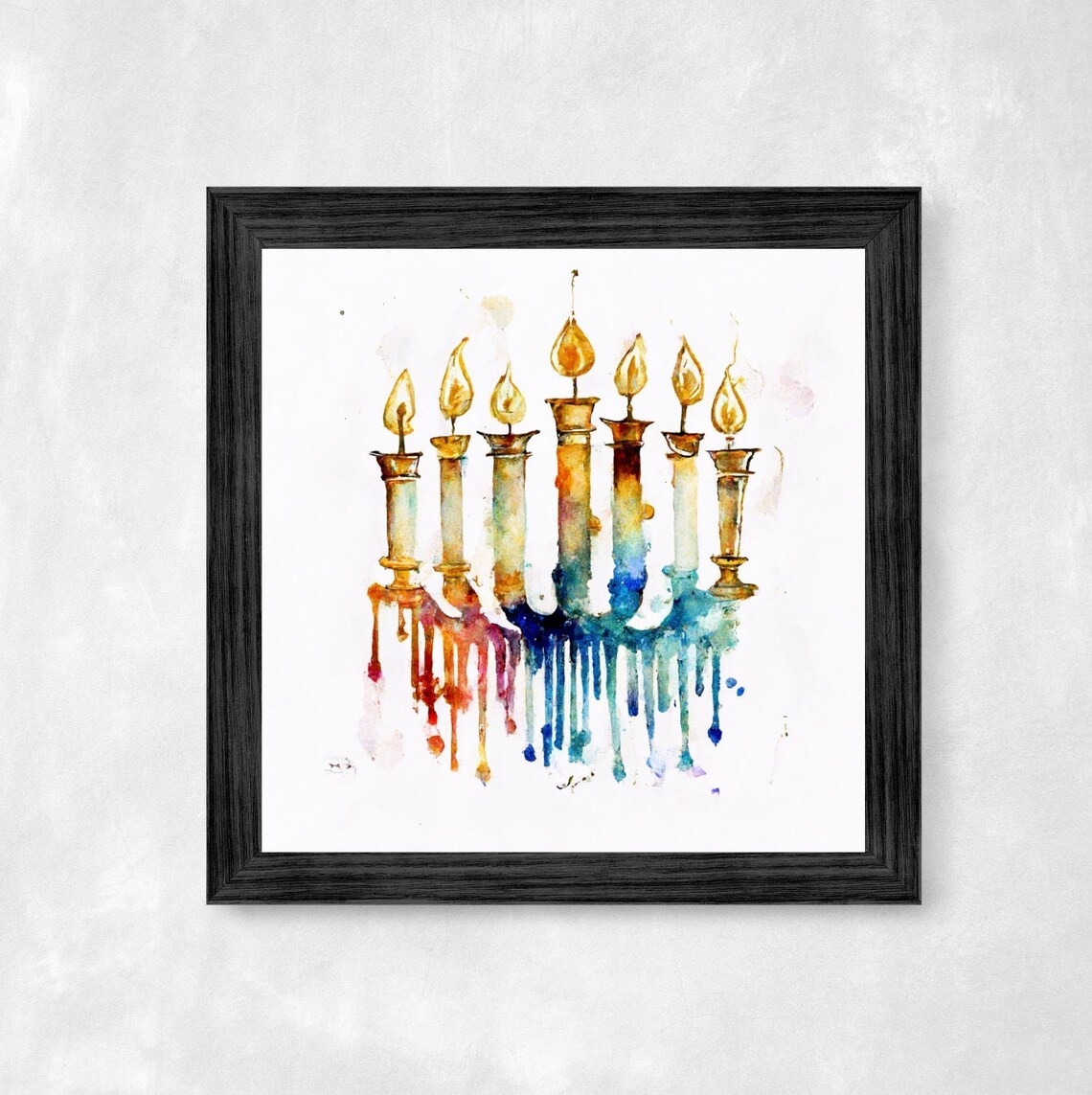 Watercolor Menorah Art Print: Jewish Home Decor - Etsy