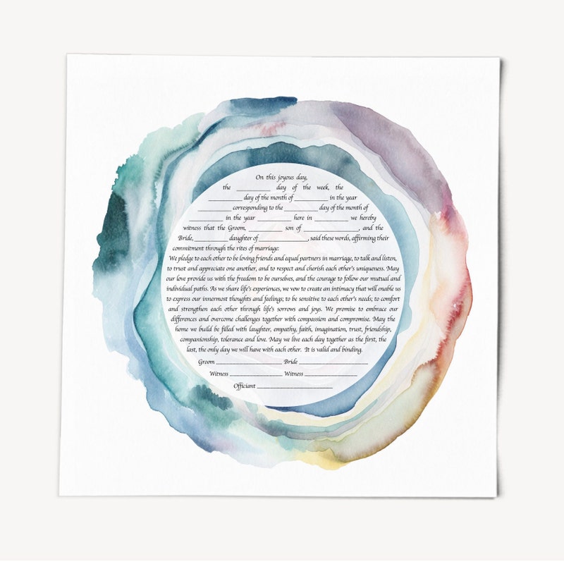 Ketubah Watercolor - Etsy