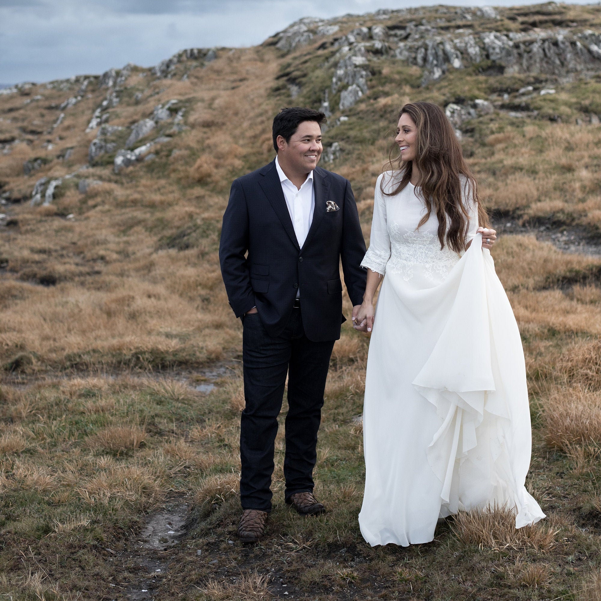 Modest Wedding Dress With Lace Bishop Sleeves and Embroidery - Etsy