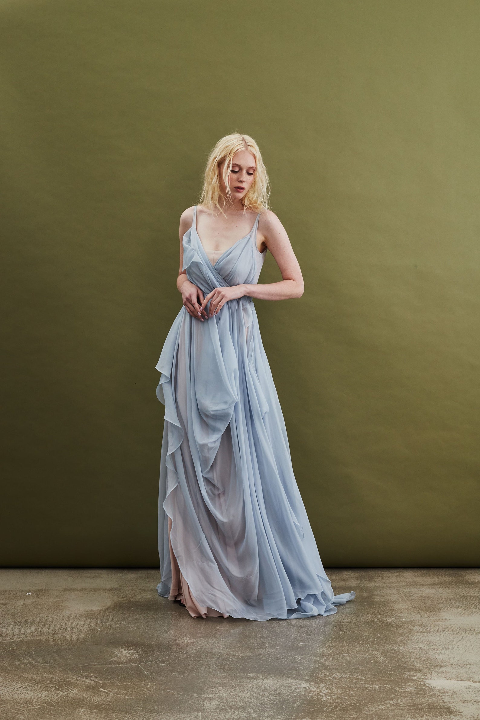Blue Hand Draped Wedding Dress - Etsy