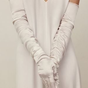 Opera Length Pure Silk Wedding Gloves With Drapery - Etsy