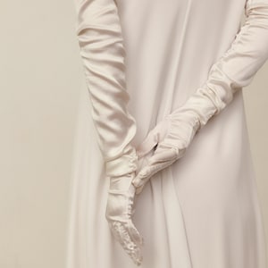 Opera Length Pure Silk Wedding Gloves With Drapery - Etsy