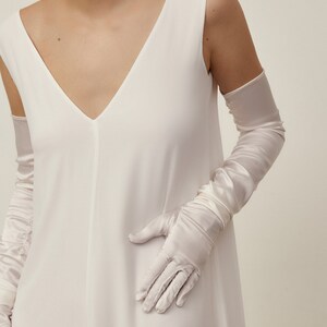 Opera Length Pure Silk Wedding Gloves With Drapery - Etsy