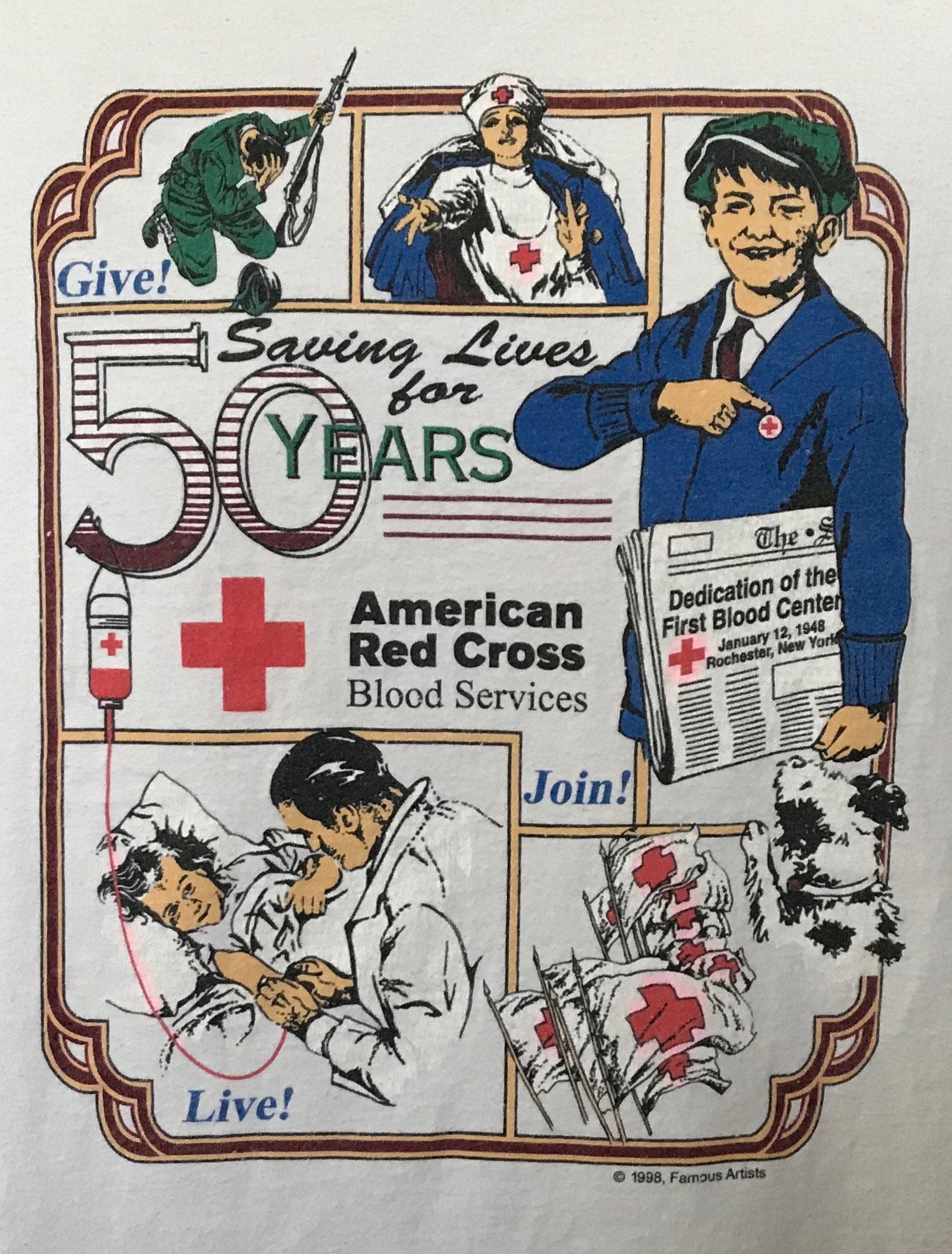 Vintage Red Cross T Shirts Celebrating 50 Years Special Edition ...