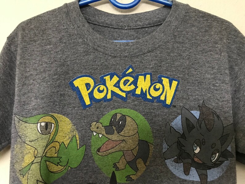 Youth Vintage Pokemon T Shirt Gray 1990s Pokemon T Shirts No Tag Gray ...
