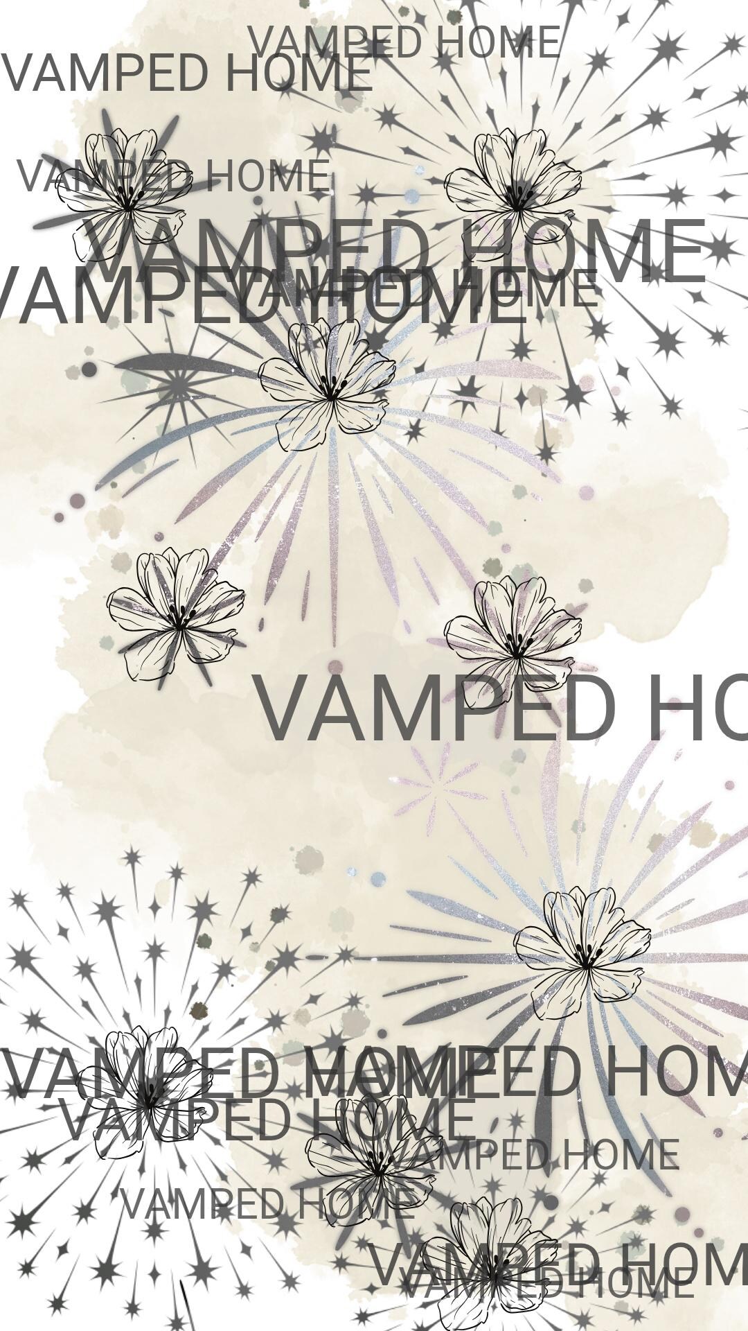 Neutral Floral Fireworks Phone Wallpaper | Beige Watercolor Minimalist ...