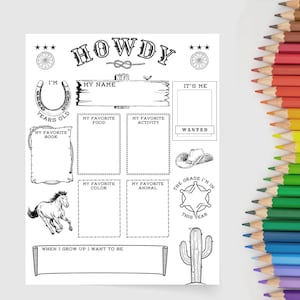 All About Me Printable Poster Instant Digital Download Western Back to ...