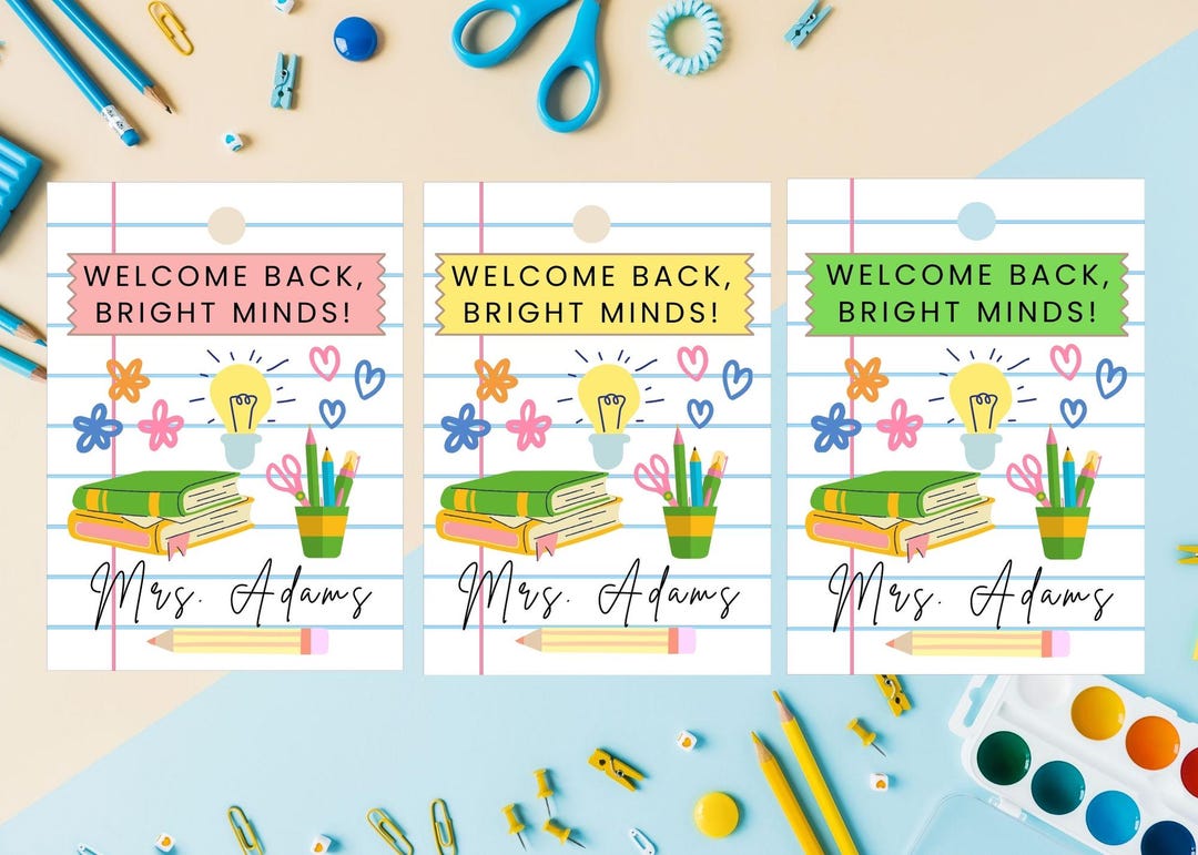 Welcome Back to School Gift Tags Welcome Back Bright Minds Tags First ...