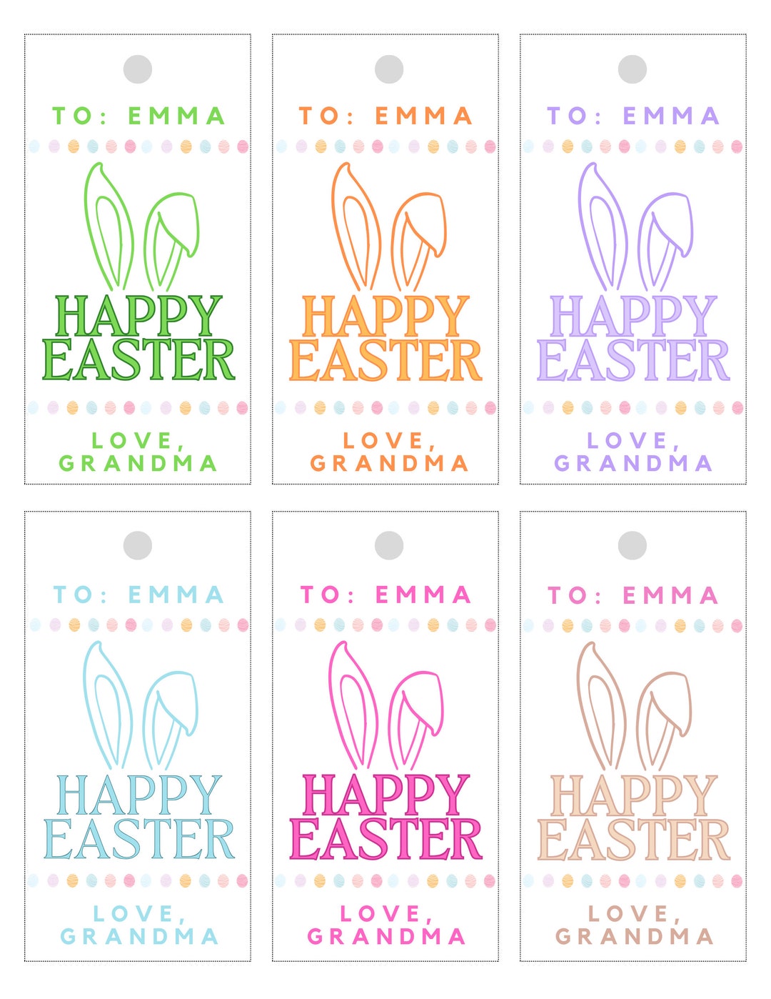 Editable Large Easter Gift Basket Tags, Happy Easter Gift Tag Template ...
