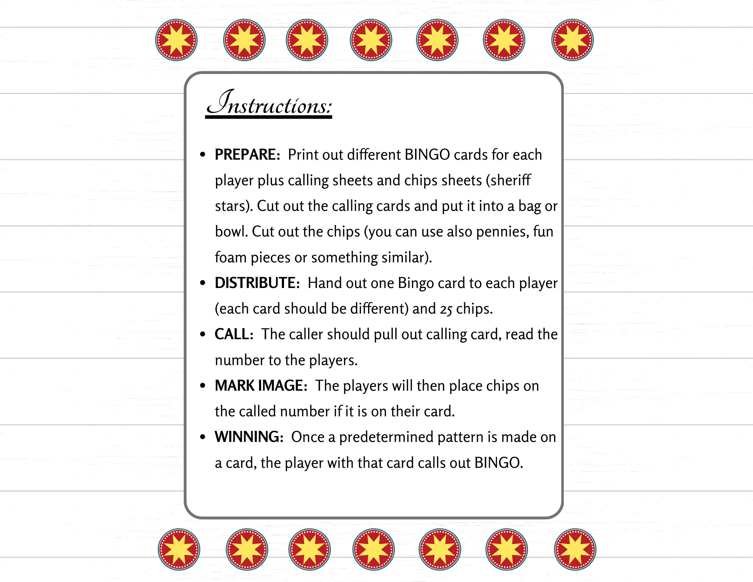 Printable Carnival Circus Bingo for Kids Birthday Instant Digital ...