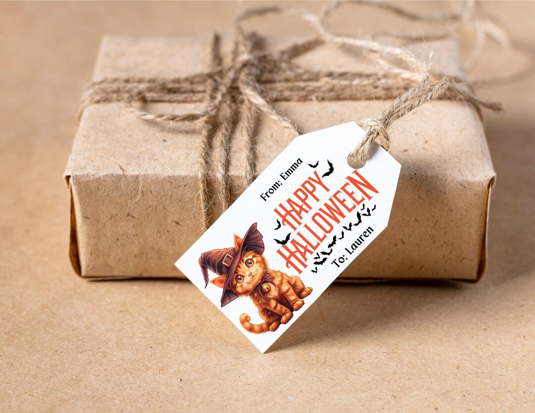 Editable Happy Halloween Gift Tags, Class Party Tags, Trick or Treat ...