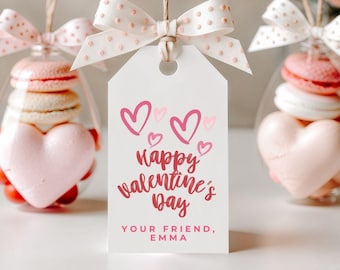 Happy Valentine's Day Gift Tags, Printable Simple Valentine's Favor ...