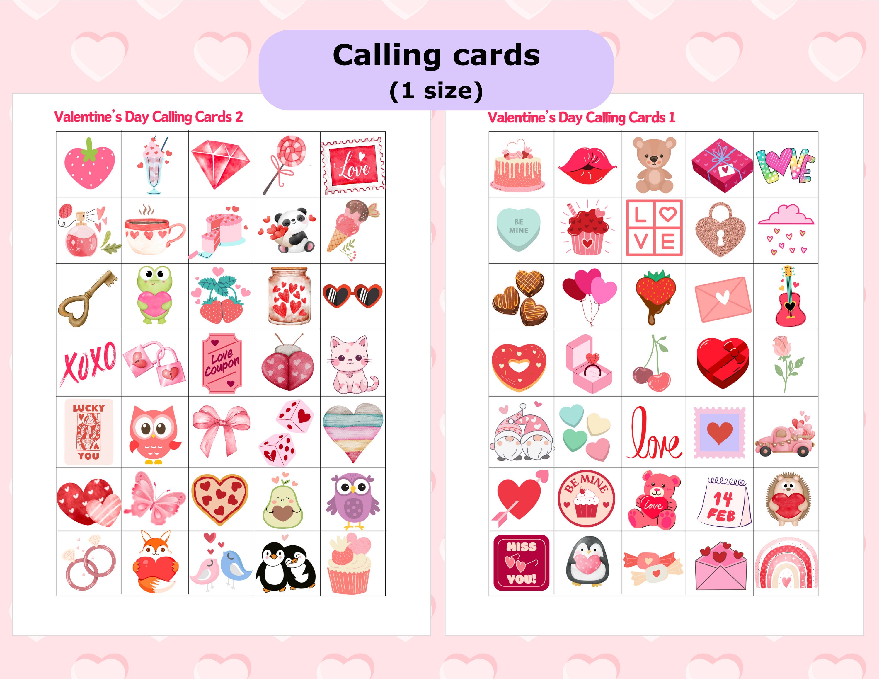 Printable Valentine's Day Bingo for Kids, 30 Different Cards, Digital ...